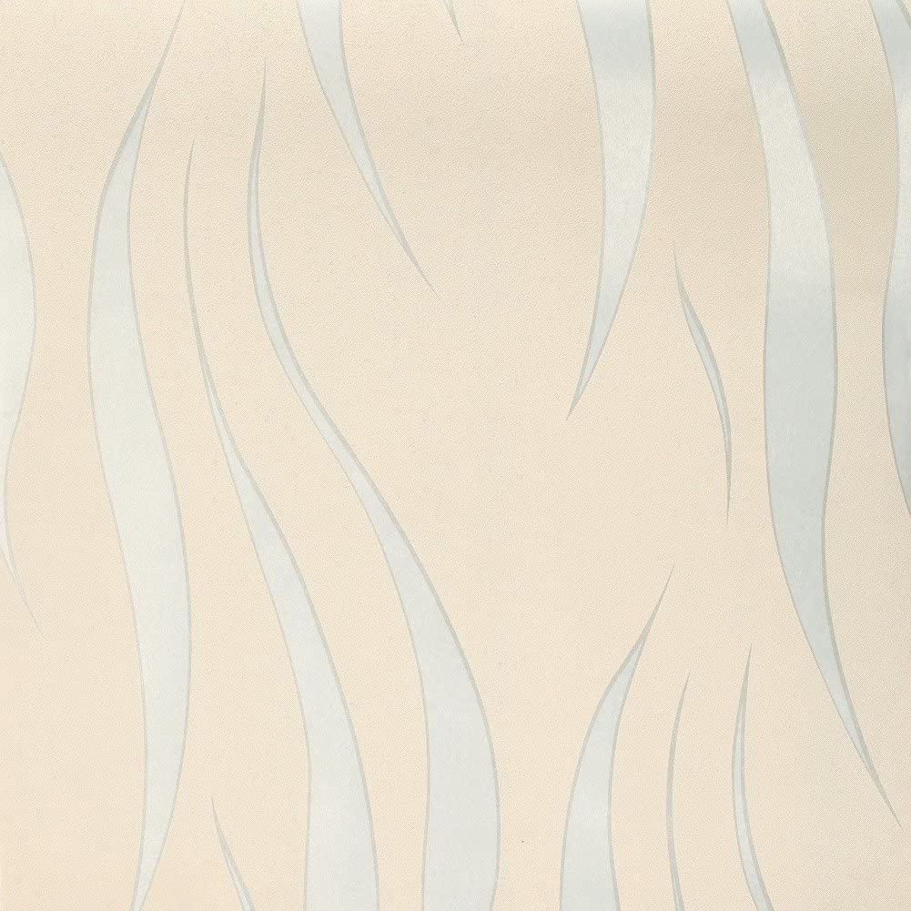 Hanmero Water Plant Pattern 3D Flocking Embossed Wallpaper Cream ...