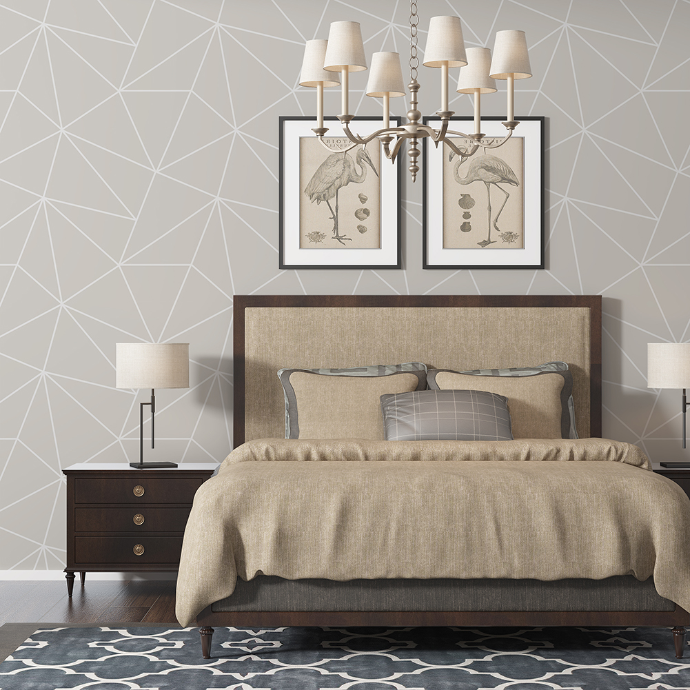 Non Woven Irregular Triangle Crackle Wallpaper （Bone） - Homesbrand