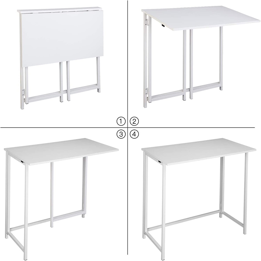 Compact Foldable Computer Desk in White - Homesbrand