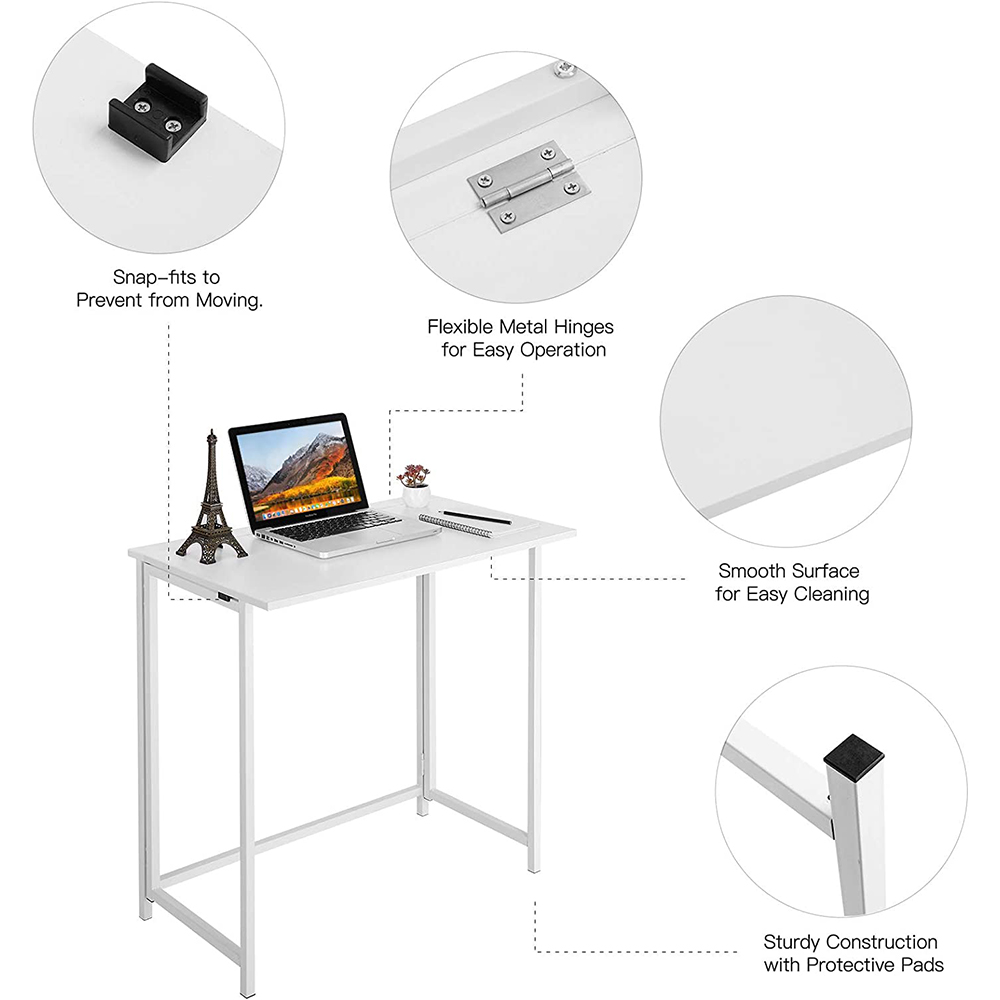 Compact Foldable Computer Desk in White - Homesbrand