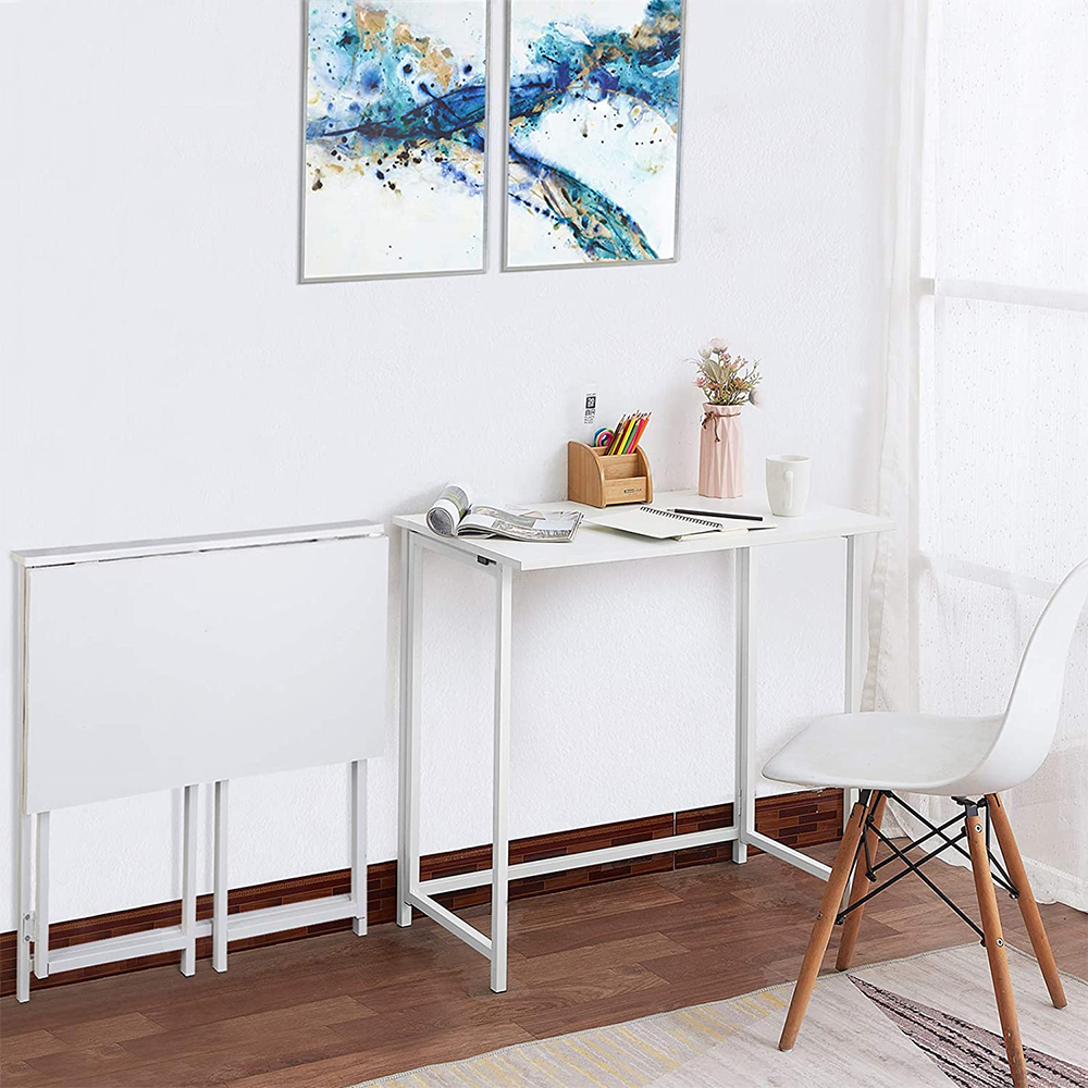 Compact Foldable Computer Desk in White - Homesbrand