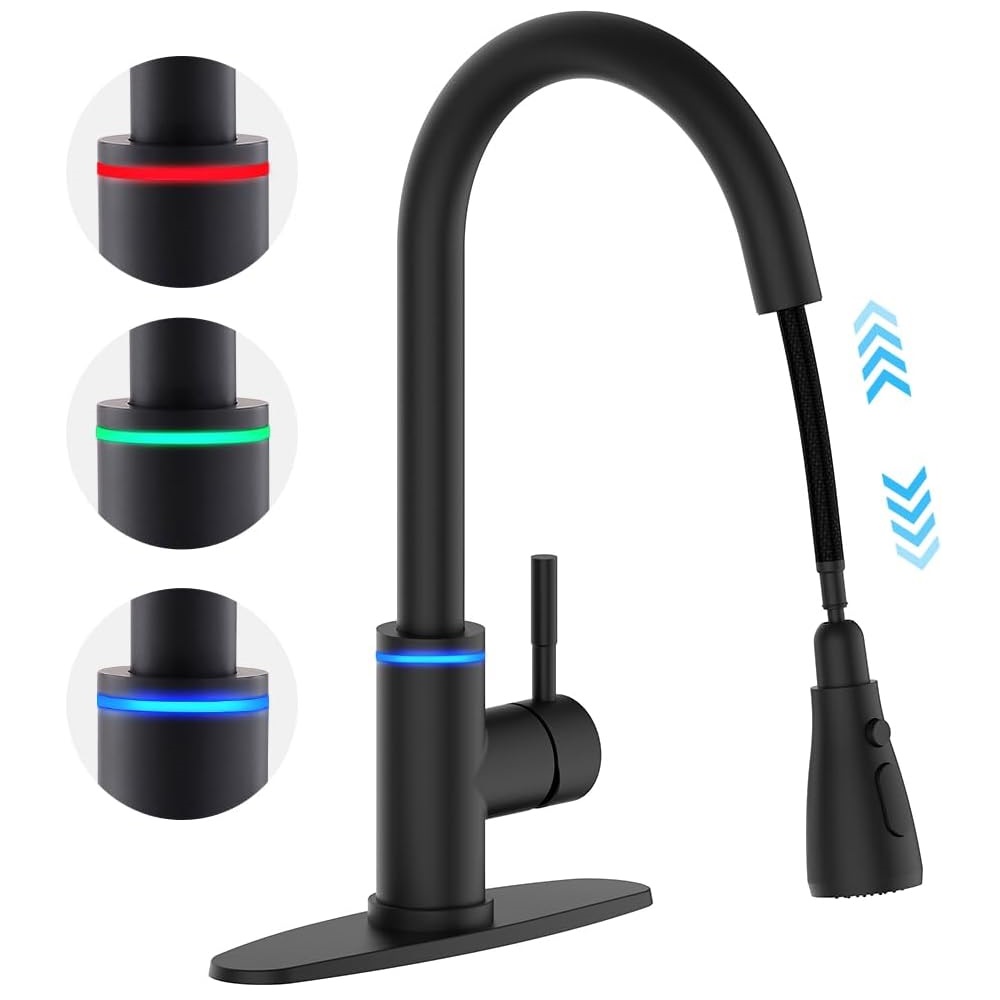 Homesbrand Kitchen Sink Mixer Tap With Touchable Water Temperature ...